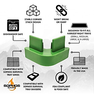 16 Pc Original Tray Stackers for Harvest Right Freeze Dryer Trays – Stacks 5 Trays – Green - Freeze Dryer Machine Accessories – Freeze Dried Food Storage - Made in USA
