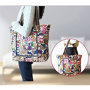 Reusable Grocery Shopping Bags Set of 2 Recycling Shopping Totes with Long Handles Foldable Washable Heavy Duty Large Waterproof Shopper Baggies With Zipper Large Daily Use Bags For Working Traveling…