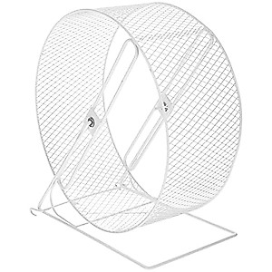 Silent Hamster Wheel, Wire Mesh Running Gerbil Wheel Toy with Iron Bracket Mute Jogging Cage Wheel for Rat Chinchilla