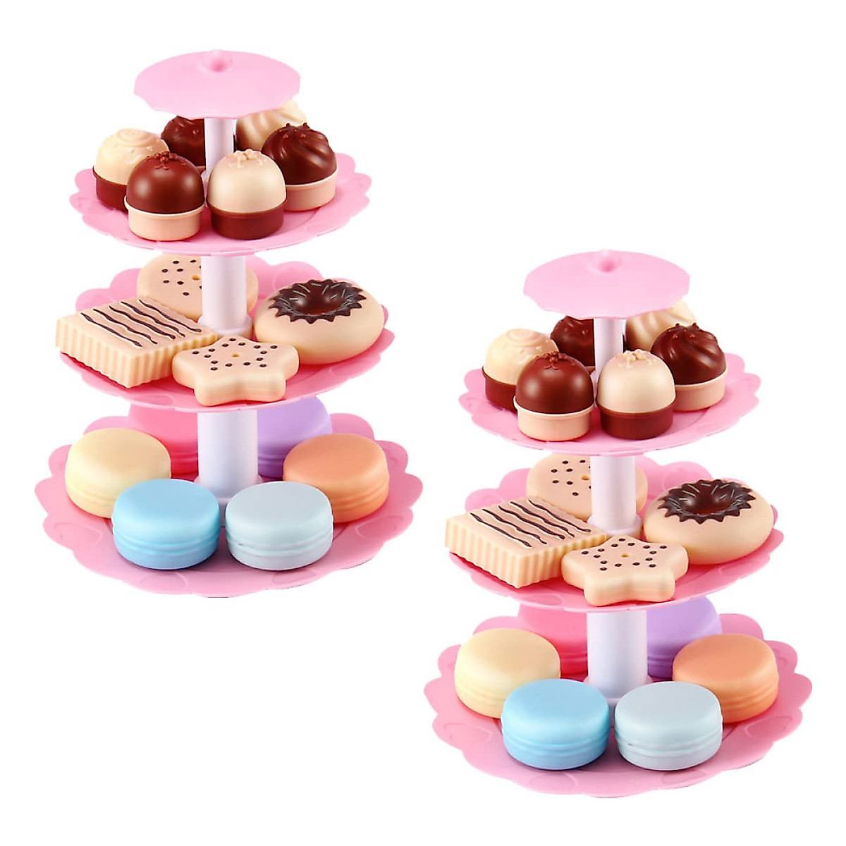 ibasenice 4 Sets Cake Toy Dessert Tower Toy Simulation Playset Children’s Toys Childrens Toys Afternoon Tea Toy Toys for Kids Cake Tower Toy Kit Dessert Playset Taste Toy Set Suite