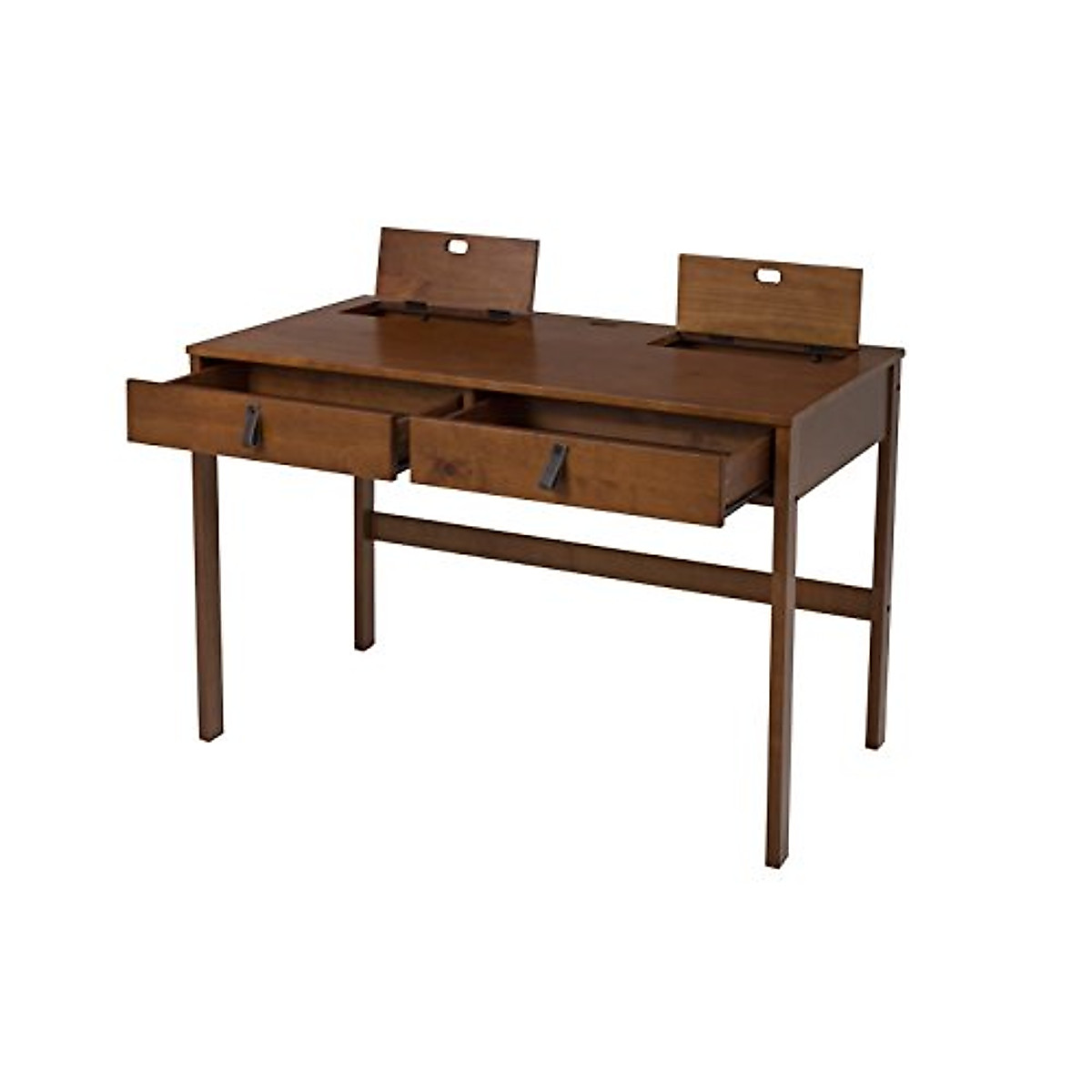 memomad Bali Home Office Solid Wood Desk with Drawers (Caramel)