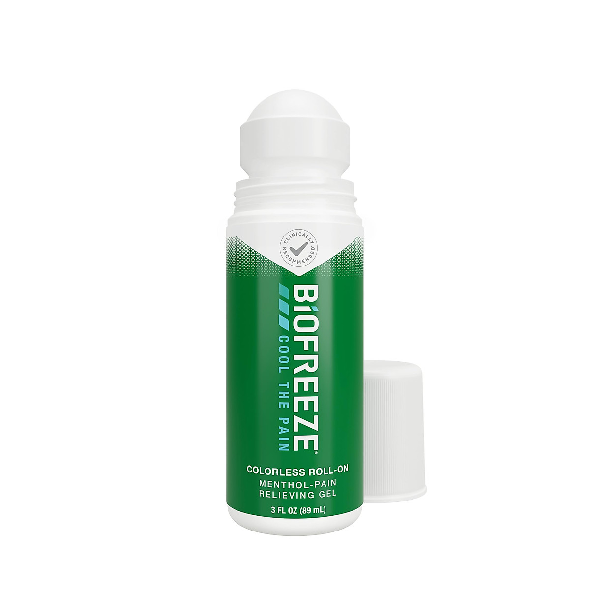 Biofreeze 11827 Roll-On Pain-Relieving Gel, 3 FL oz, Colorless Topical, Backache, Strains, Bruises, & Sprains