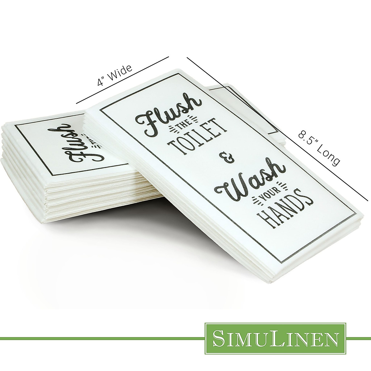 Wash Your Hands, Cheeky Disposable Guest Hand Towels for Bathrooms –- Linen-Feel Paper Towels, Cloth-Like Texture, Single-Use - Size: 12x17” Unfolded & 8.5x4” Folded 25ct By SimuLinen