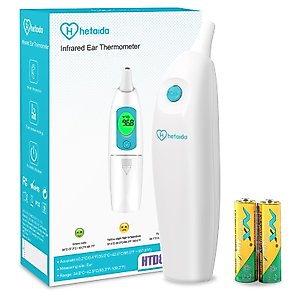 Ear Thermometer for Adults and Kids, Digital Thermometer with Fever Alarm and Instant Accuracy Readings, Infrared Thermometer Gun for Infants, Baby Thermometer, Fast, Reliable