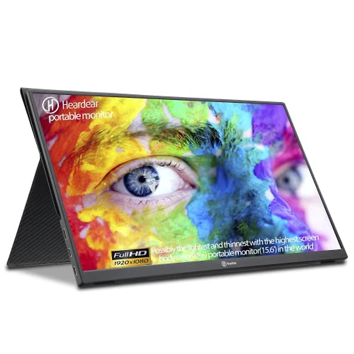 Portable Monitor,15.6 inch 1080P FHD USB C Laptop Monitor HDMI Computer Display External Monitor for Laptop Ultra Slim IPS Screen Gaming Monitor for PC PS4 Xbox Switch Phone, Built in Speaker