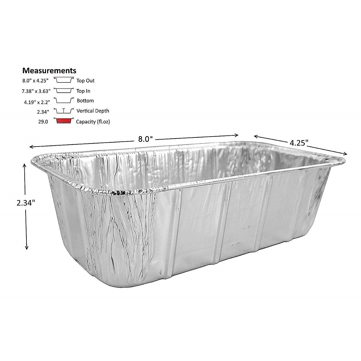 PACTOGO Loaf Pans - Disposable Aluminum Foil 1 1/2 lb. Bread Tins 8.5" X 4.5" X 2.3" (Pack of 500)