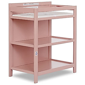 Dream On Me Synergy Convertible Crib and Changer in Dusty Pink with Detachable Changing Table, JPMA Certified, 1” Changing pad