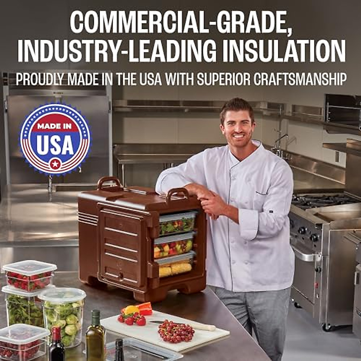 CAMBRO Insulated Food Pan Carrier - Hotbox for Catering & Transport - UPC300 Series (Brown)