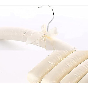 Buthneil 12 Pack Padded Hangers, Blouse Hangers Satin Padded Hangers for Women Clothes, Sweaters, Dresses, Clothing, Weddings, Ivory