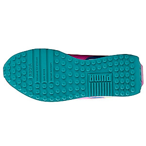 PUMA Women's City Rider Marble Sneaker, Green/Black/Luminous Pink, 9