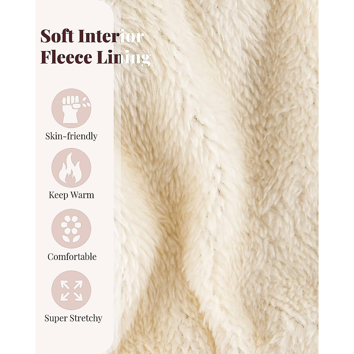 Alepo Womens Winter Beanie Hat, Warm Fleece Lined Knitted Soft Ski Cuff Cap with Pom Pom(Beige)