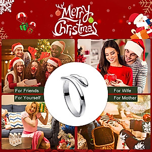Jewever S925 Sterling Silver Original Snake Manual Lovers Open Ring Women Birthday Gift Jewelry