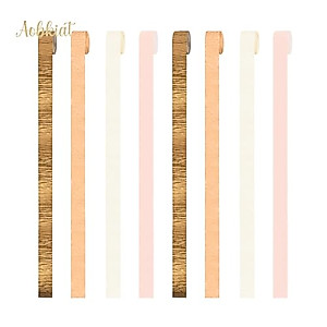 AOBKIAT Wedding Decor Gold Pink Orange Gold Crepe Paper 8 PCS Streamers Party Decorations for Wedding, Bachelorette Party, Birthday, Bridal Baby Shower, Anniversary Party Backdrop