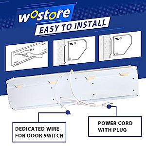 Wostore 36' Air Curtain 3 Speeds Commercial Indoor Industrial Househould Air Fan with Remote Control and Magnetic Door Switch