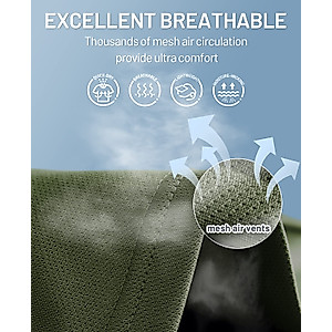 MIER Men's Short Sleeve T-Shirts Quick Dry Athletic Shirts Moisture Wicking Workout Running Polyester Tee Army Green, 3XL