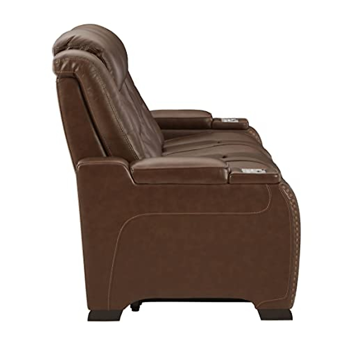 Signature Design by Ashley The Man-Den Reclining Sofa, Mahogany