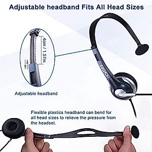 RJ9 Phone Headset with Noise Cancelling Microphone, Callez Office Phone Headset Mono Compatible with Yealink T46S T42S T48S T41S T27G T20P T21P Avaya 1608 9608 Grandstream GXP2170 2135 Panasonic Cisco