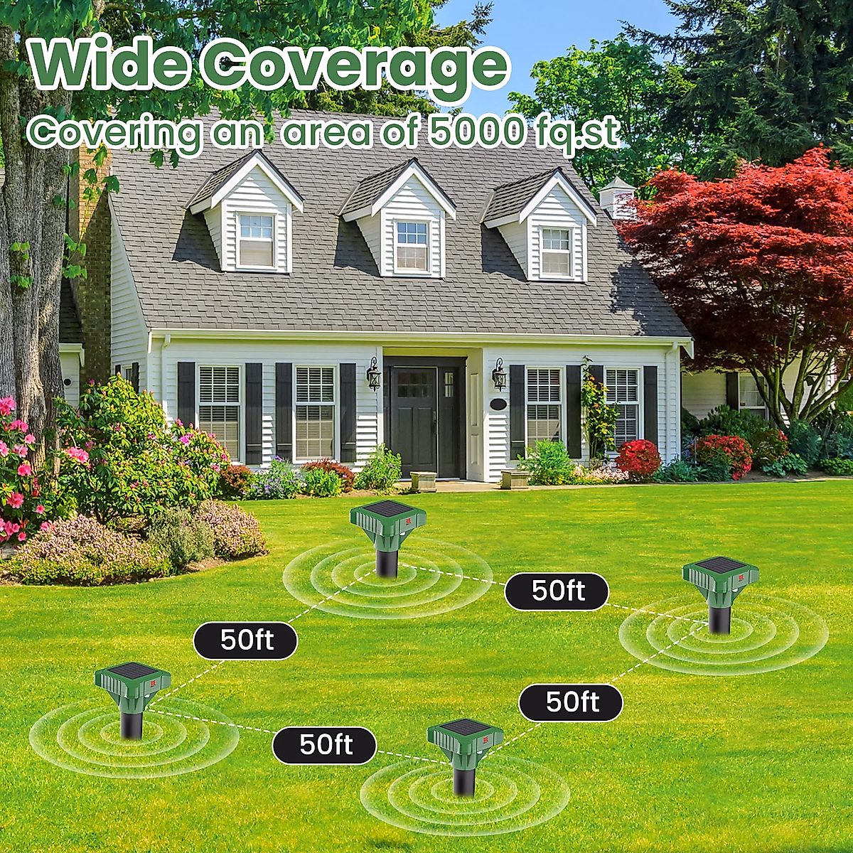 Mole Repellent for Lawns Solar Powered,Gopher Repellent Vole Snake Repellent Ultrasonic Waterproof Get Rid of Moles in Your Yard