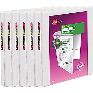 Avery 17002 .5" White Durable Reference View Binder