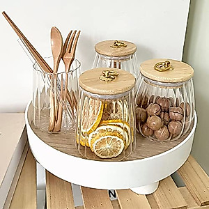 Galazzz 38 Fl oz Airtight Candy Jar with Bamboo Lid,Glass Jar with Lid 1130ml, For Nuts,Cookie(Ovall)