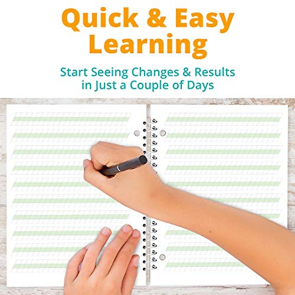 Channie's Visual Cursive Notebook 120Pages Easy to learn Practice Cursive Size 8.5” x 11”