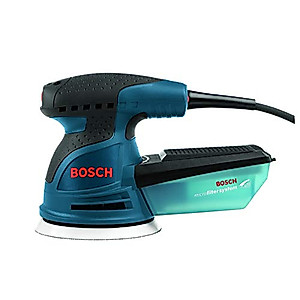 BOSCH ROS20VSK Palm Sander 2.5 Amp 5 in. Corded Variable Speed Random Orbital Sander/Polisher Kit with Dust Collector and Hard Carrying Case, Blue