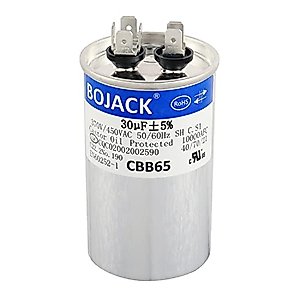 BOJACK 30 uf MFD 370V 450V AC Motor and Fan Starting Round Capacitor 50/60 Hz CBB65 10000 AFC