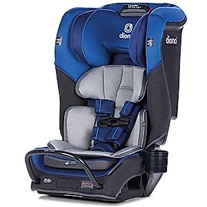 Diono Radian 3QX 4-in-1 Rear & Forward Facing Convertible Car Seat, Safe+ Engineering 3 Stage Infant Protection, 10 Years 1 Car Seat, Ultimate Protection, Slim Fit 3 Across, Blue Sky