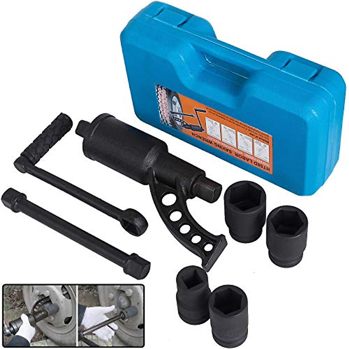 Mophorn 1:58 Torque Multiplier Wrench 5800 NM Lug Nut Wrench Set Lugnut Remover with Case Labor Saving Wrench Tool Heavy Duty Torque Multiplier Tool for Truck Trailer RV
