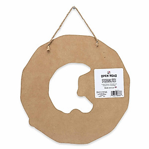 Open Road Brands Peanuts Snoopy Snowflake Wreath Hanging Wood Wall Decor - Nostalgic Peanuts Christmas Sign for Holiday Home Decorating