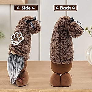 Dog Gnomes Paws Doll Gnomes Spring Stuffed Gnomes Swedish Tomte Puppy Tiered Tray Decoration Handmade Scandinavian Figurine Nordic Plush Spring Summer Farmhouse Home Decor Gift for Dog Lover