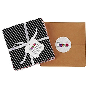 Soimoi Christmas Theme Print Precut 10-inch Cotton Fabric Quilting Squares Charm Pack DIY Patchwork Sewing Craft