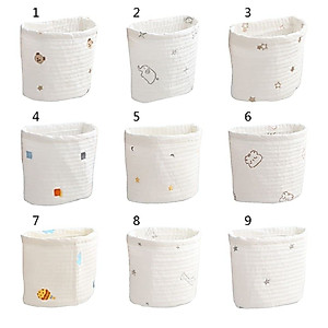 FAINY Baby Nursery Crib Organizer, Portable Cotton Hanging Diaper Organizer for Crib, Washable Baby Nursery Crib Bedside Storage Bag(2)