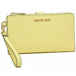 Michael Kors Jet Set Travel Double Zip Phone Wristlet MK Buttercup Yellow