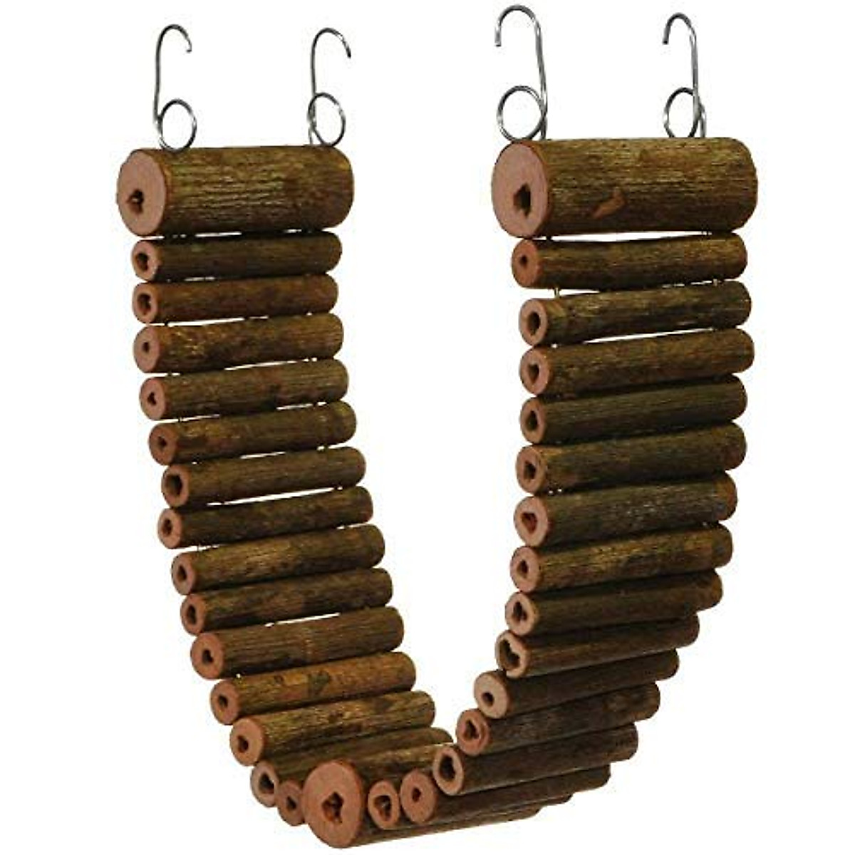 Flex Bridge (Large) - Bendable Natural Wooden Suspension Bridge Cage Accessory Climbing Toy - Sugar Gliders, Rats, Chinchillas, Ferrets, Parrots, Birds, Hamsters, Hedgehogs, Guinea Pigs, Monkeys