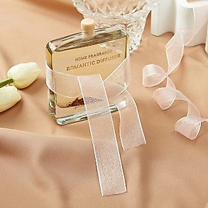 JINGLESTAR 1 Inch Wide Sheer Chiffon Ribbon - Pearl Silk Woven Ribbon Suitable for Gift Wrapping, Wedding Decor, Home Decor, Girl Hair Accessories Handmade DIY (25 Yards/roll) (Baby Pink)