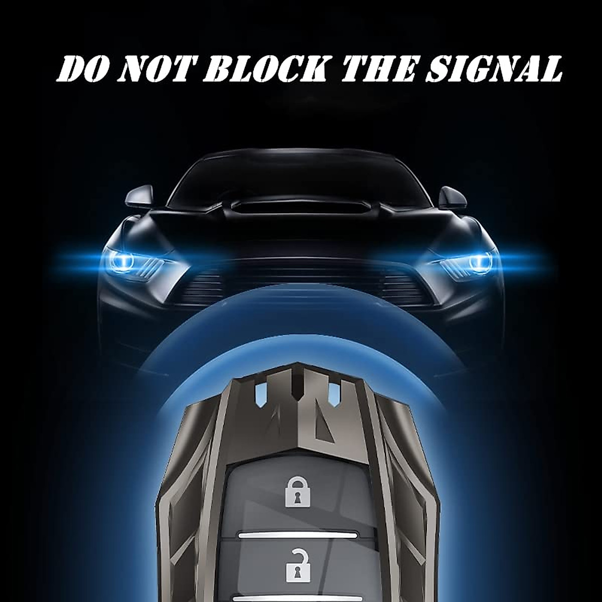 DEGEMEEN Zinc Alloy Key fob Cover, Keychain, Key Case Compatible for Toyota Highlander RAV4 Camry Avalon Corolla C-HR GT86 Prius Prius Prime Prado Corolla