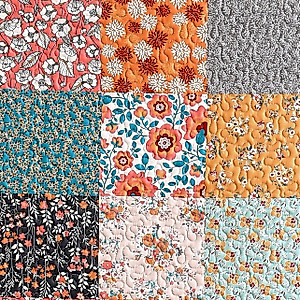 Greenland Home Carlie Modern Floral Reversible Quilt Set, 2-Piece Twin, Calico Patches