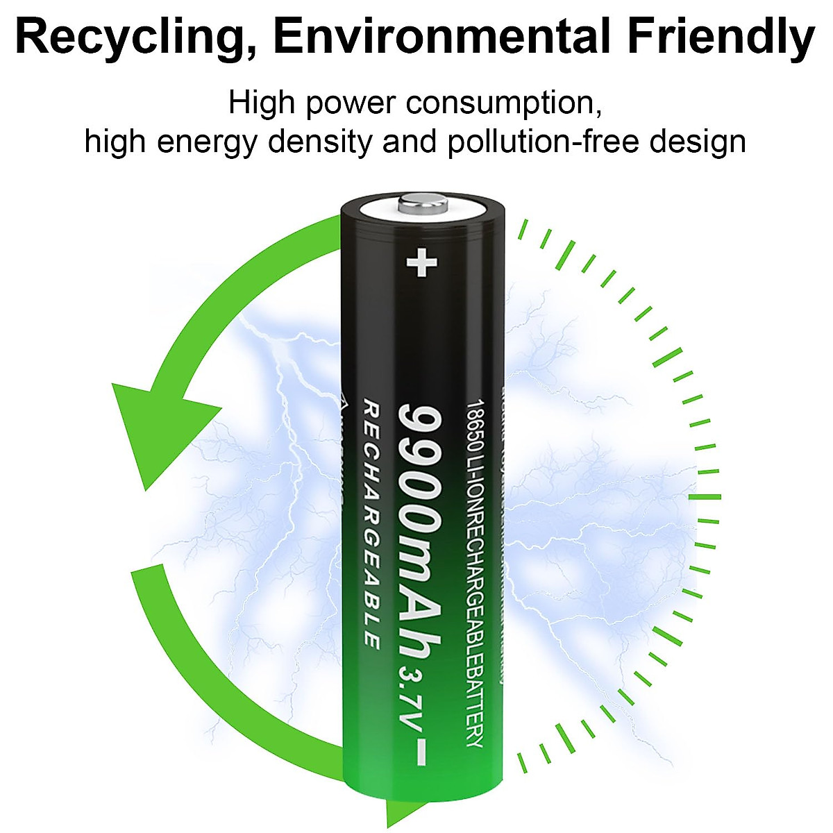 CPZZ 3.7volt 18650 Rechargeable Battery 3.7v Battery 18650 Rechargeable Battery Lithium 3.7 Volt Button top for flashlights and headlamp，Headlight etc (2pack-3.7v)