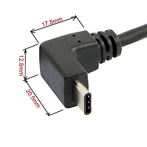 cablecc USB 3.1 USB-C Up Down Angled to 90 Degree Down Angled A Male Data Cable for Tablet Phone