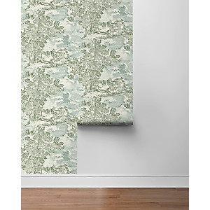 Surface Style - Peel and Stick Wallpaper, Scenic Wallpaper for Bedroom, Powder Room, Kitchen, Self Adhesive, Vinyl, 30.75 Sq Ft Coverage (Serene Scenes Collection, Willow)