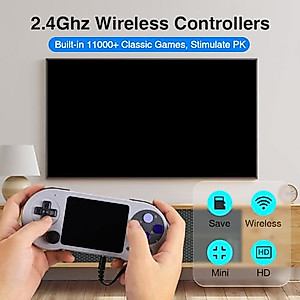 Retro Handheld Game Console, Game Console 11000 Games, SF2000 3.0" IPS Screen Wireless Stick Game Station 16G TF Card, Support TV & Multi-Language