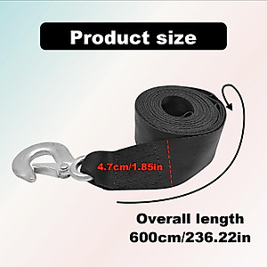 Boat Trailer Winch Strap with Safety Snap Hook, 2" x 20ft 10000 lbs Heavy Duty Boat Winch Strap for Towing Vehicles, Boats and Jet Ski, Polyester