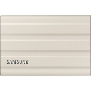SAMSUNG MU-PE2T0K/AM T7 Shield Portable Solid State Drive 2TB, Beige (2022) Bundle with Lexar 32GB 800x UHS-I SDHC Memory Card and Microfiber Cleaning Cloth