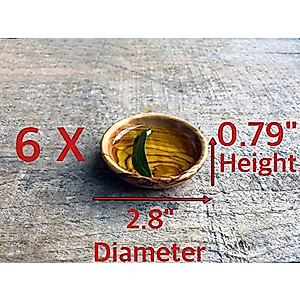 Tubibu Olive Wood Mini Bowls Set of 6 Handmade Bowls, Handcrafted Wooden Mini Bowls