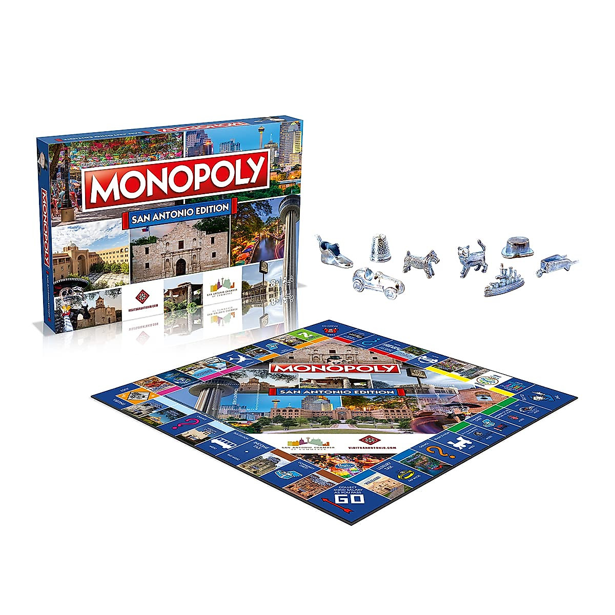 Monopoly Board Game San Antonio Edition: 2-6 Players Family Board Games for Kids and Adults, Board Games for Kids 8 and up, for Kids and Adults, Ideal for Game Night