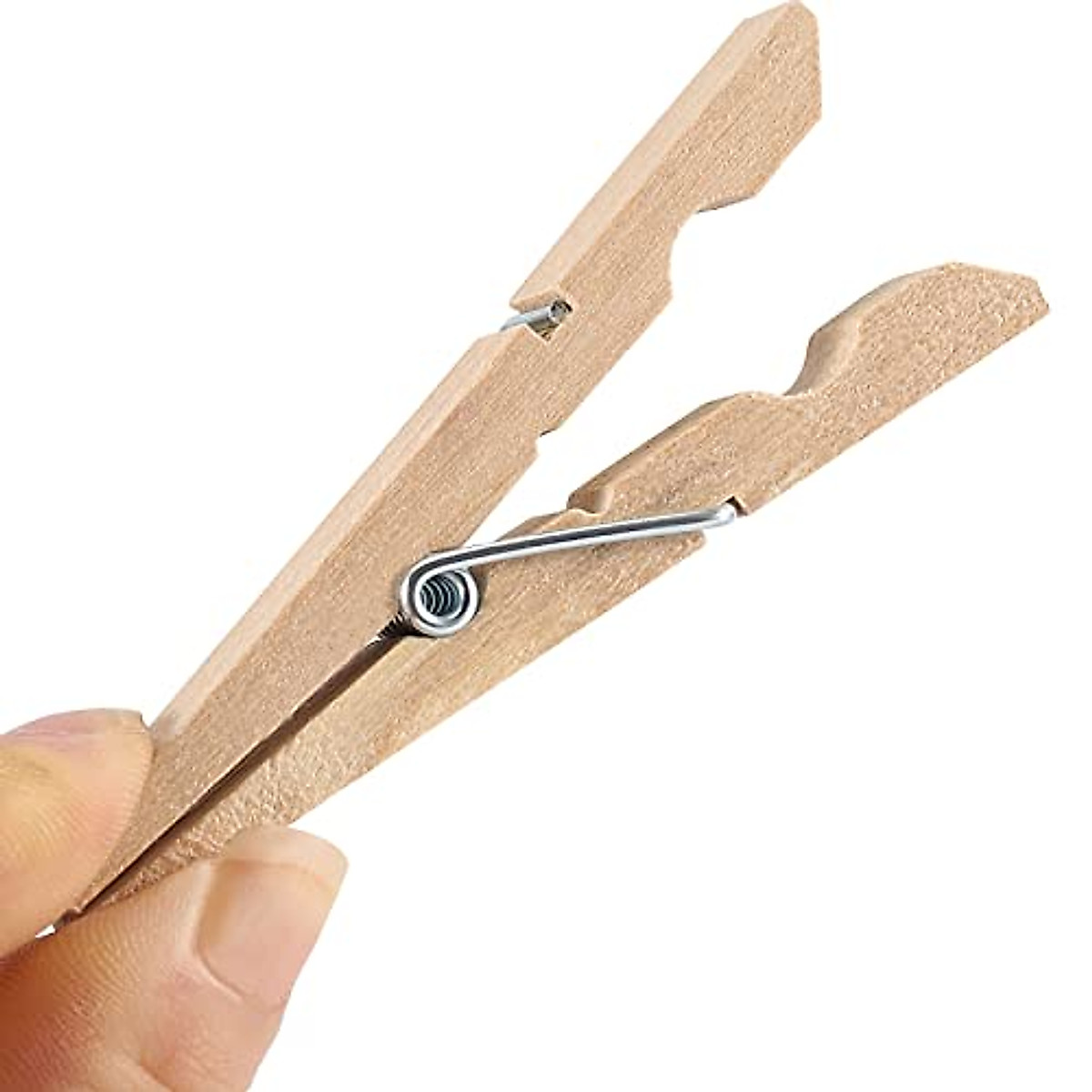 HOIGON 400 Pack 3 Inch Natural Wooden Clothes Pins, Sturdy Large Wooden Clothespins, Wood Clips with Spring, Wood Laundry Pins for Clothing, Craft, Hanging Photo, Clipping Snacks