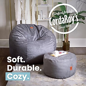 CordaRoy's Chenille Bean Bag Chair, Convertible Chair Folds from Bean Bag to Lounger, As Seen on Shark Tank, Espresso - Full Size