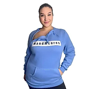 MandMcares Plus Size Sweater| Dialysis shirts with zipper| Hemodialysis clothing | Chemowear Chest Port Access Shirt for Men and Women 1XL
