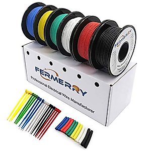 Silicone Stranded Wire Automotive Wire 16 Gauge Jumper Wire Electronic Tinned Copper Hook up Wire 6 Colors 10Ft Each 16AWG Electric Wire from Fermerry